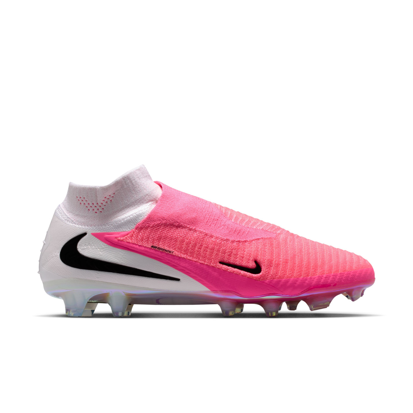 Nike Phantom 6 High Elite (FG) Gras Voetbalschoenen Wit Felroze Zwart ...